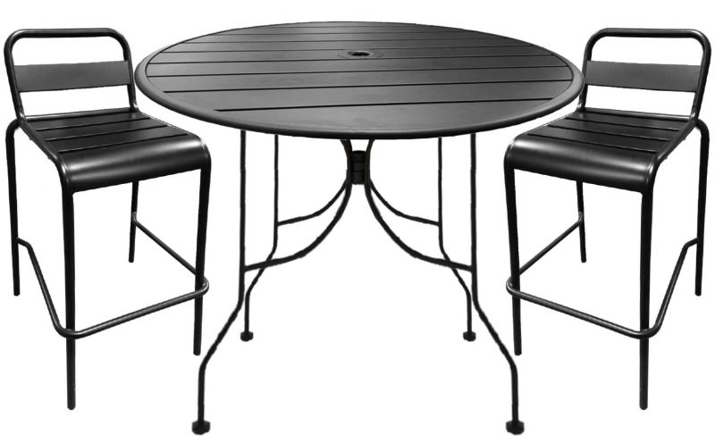 Windward Round Tables- Boardwalk Pattern | Metal Collection | All A ...